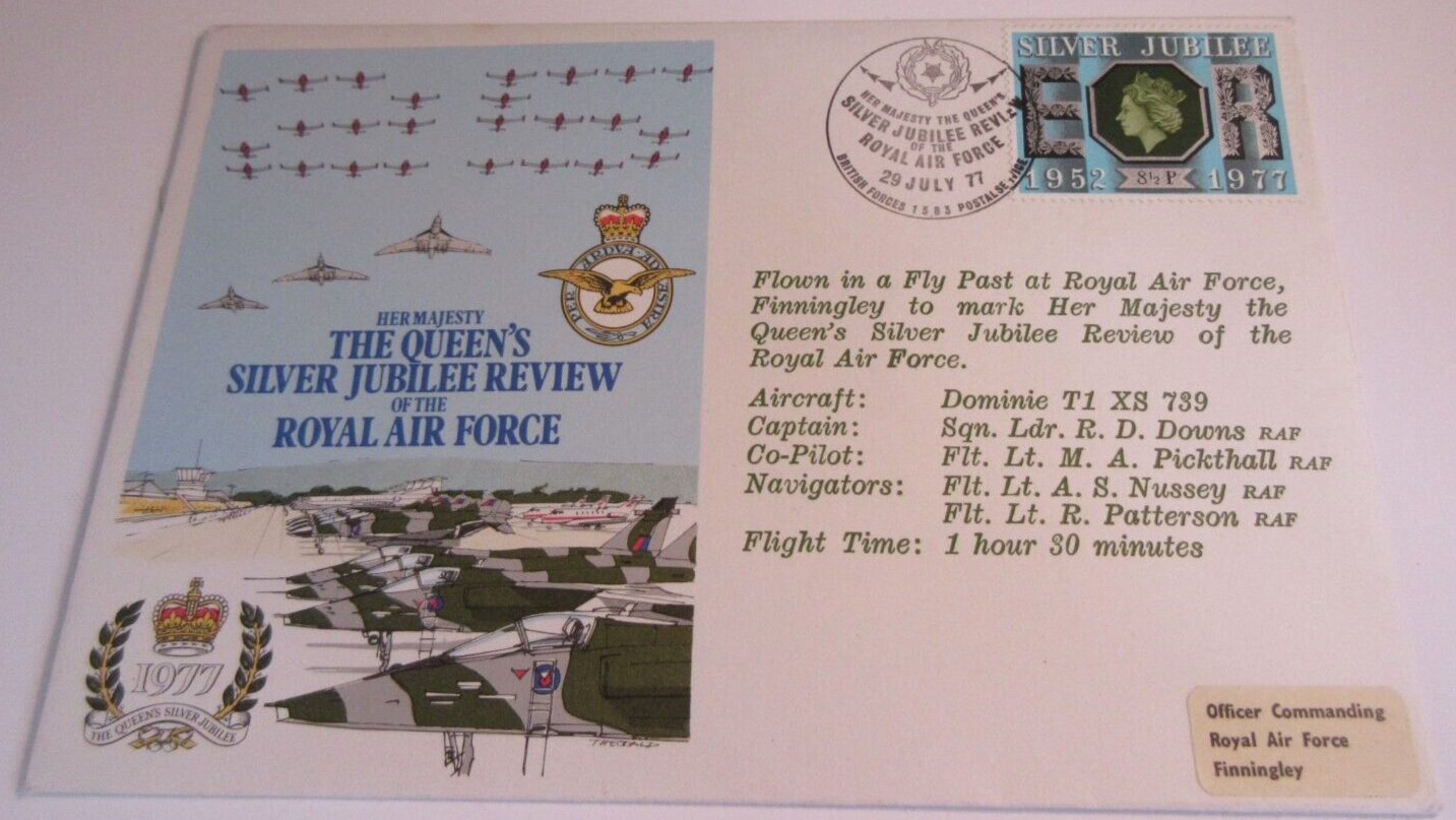 FLOWN AT AIRSHOW STAMP COVER - HM THE QUEENS SILVER JUBILEE REVIEW 197 ...