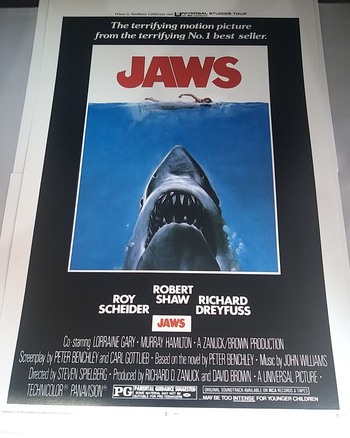 JAWS Robert Shaw Roy Scheider Richard Dreyfuss Universal Official Limi ...