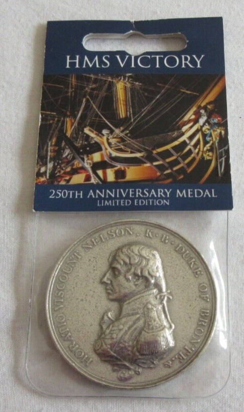HMS VICTORY 250TH ANNIVERSARY LIMITED EDITION MEDALLION 91 OF 1765 PAC ...