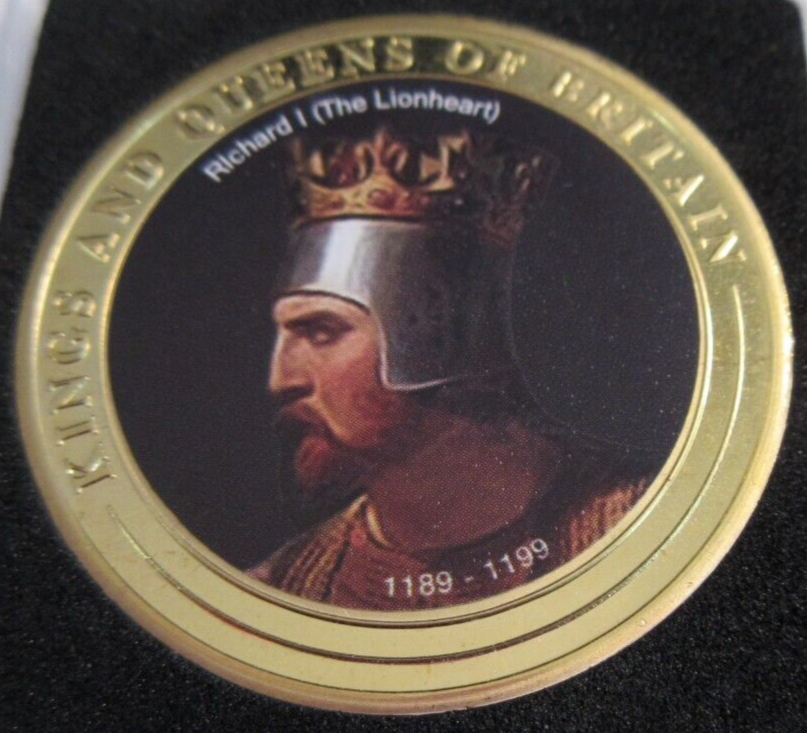 KINGS & QUEENS OF BRITAIN RICHARD THE LIONHEART 1189-1199 GOLD PLATED ...