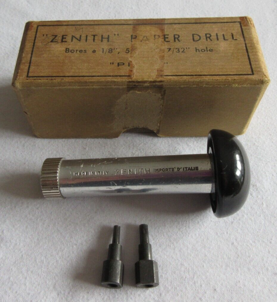 VINTAGE ZENITH PAPER DRILL MADE IN ITALY WITH ORIGINAL BOX – Cowell Coins