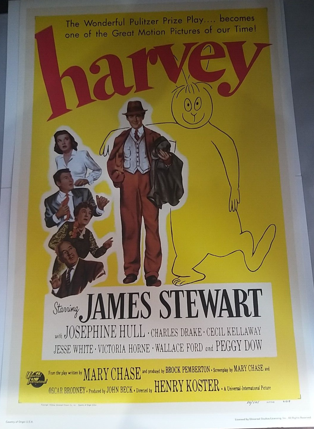 Harvey Starring James Stewart & Josephine Hull Universal Official Limi ...