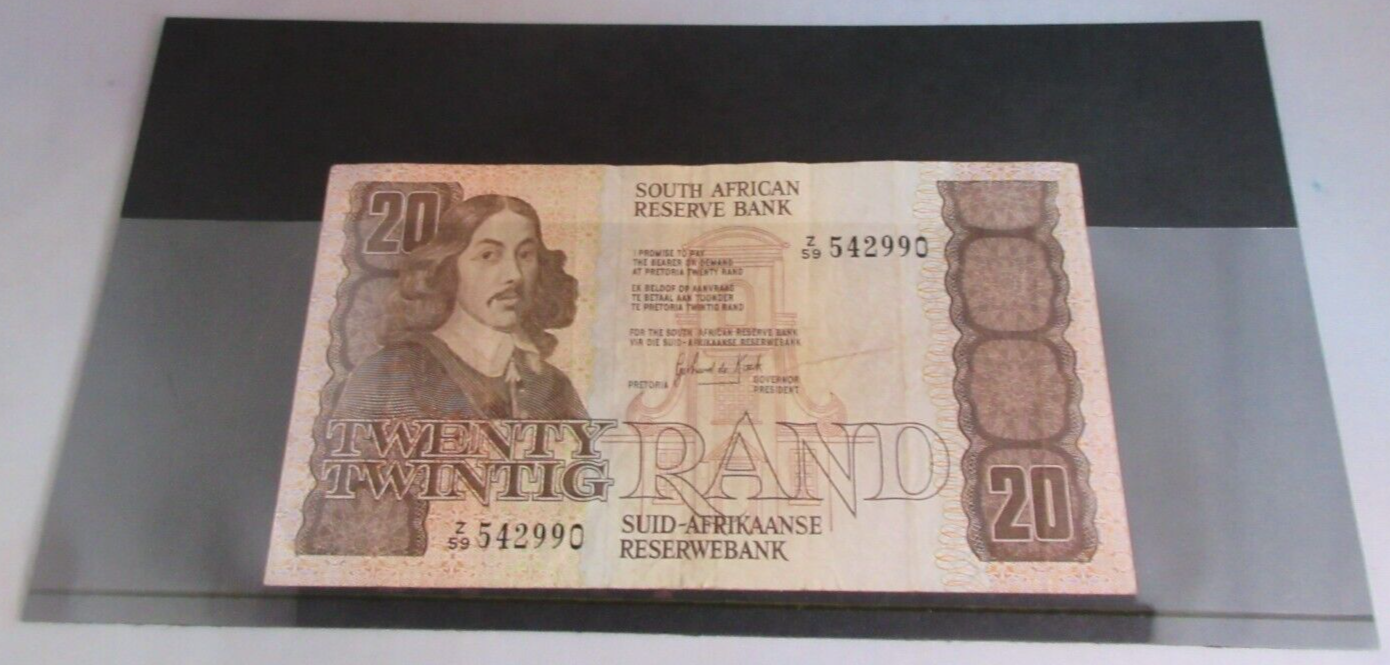 1981 SOUTH AFRICAN RESERVE BANK 1981 TWENTY RAND BANKNOTE IN HOLDER ...