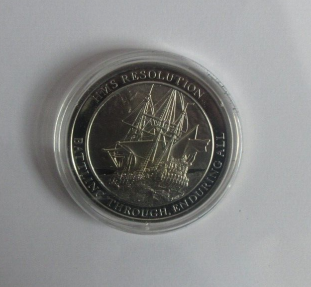 HMS Resolution - Battling Through Enduring All Silver Proof Medal +Inf ...