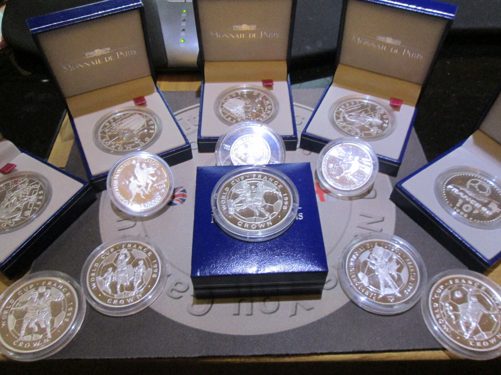 Silver Proof Football Coins $50 - 1 Crown -£5-$1 ECT Various Dates Col ...