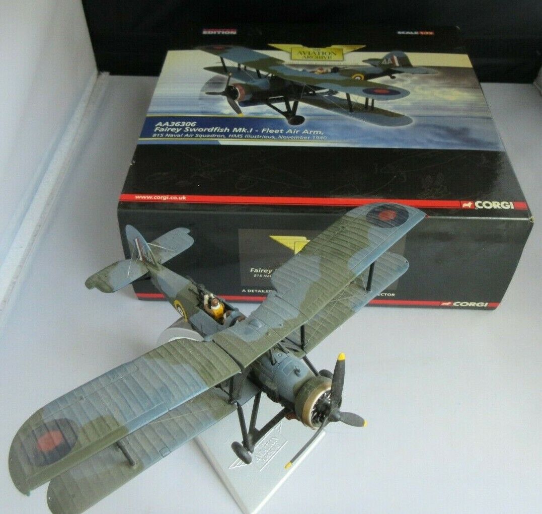 FAIREY SWORDFISH MK1 FLEET AIR ARM STUNNING CORGI LIMITED EDITION WITH ...